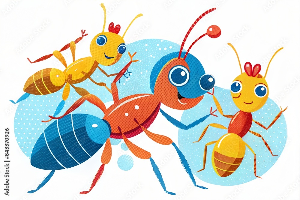 vector illustration of cartoon cute bugs Stock Illustration | Adobe Stock