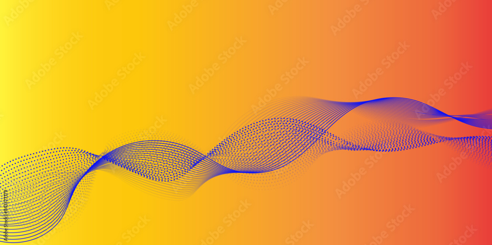 Abstract blue wavy lines Digital frequency track equalizer background ...