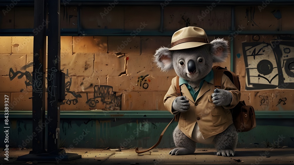 Meet the koala detective, sporting a classic beige gabardine Sherlock ...