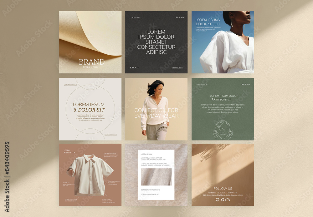 Fashion Brand Social Media Post Template With Generative AI Stock ...