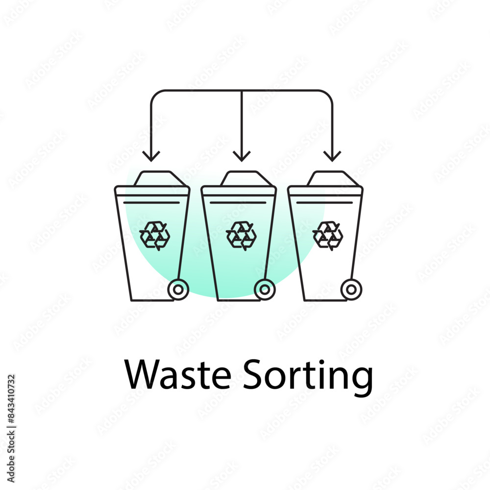 Waste Sorting Icon - Garbage Separation, Environmental Conservation ...