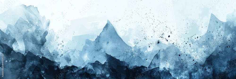Abstract Watercolor Inspired By Ice And Snow, In Cool Whites And Blues ...