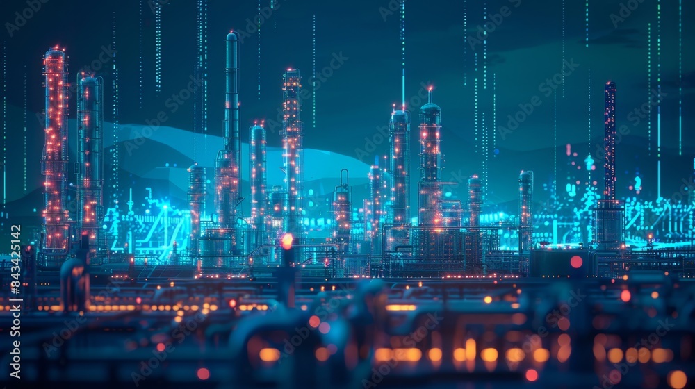 Powerful Oil and Gas Refinery with Storage Tanks - Industrial ...