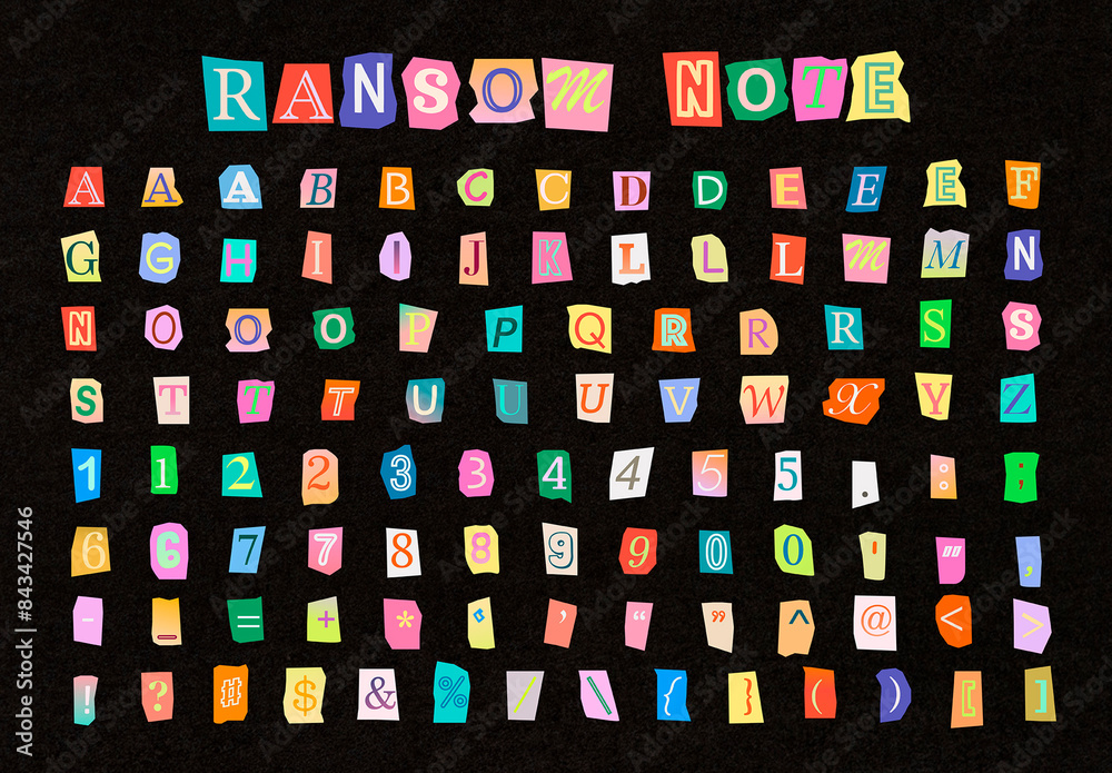 Ransom Note Alphabet Stock Template | Adobe Stock