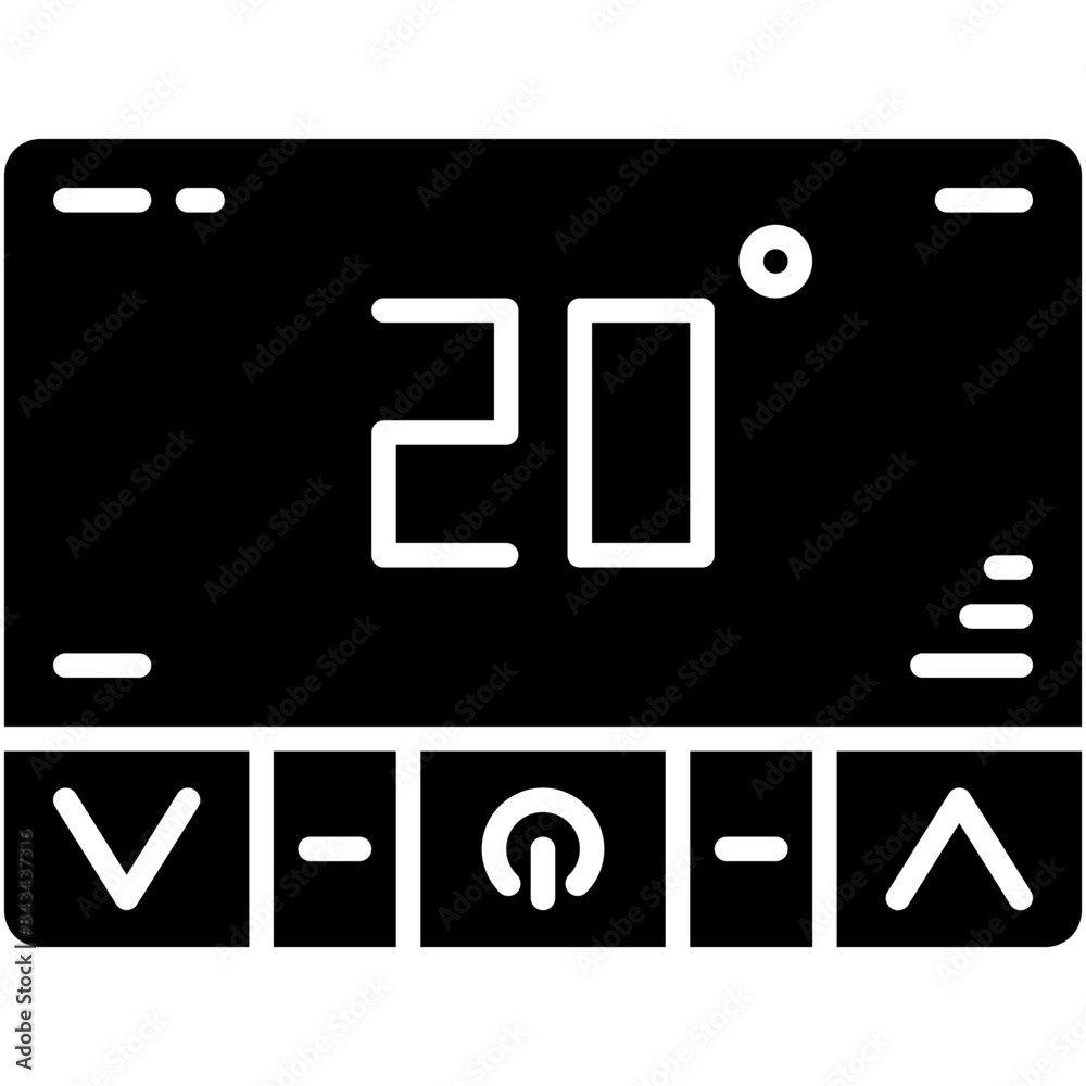 Thermostat Icon. Smart Temperature Controller Pictogram Graphic ...