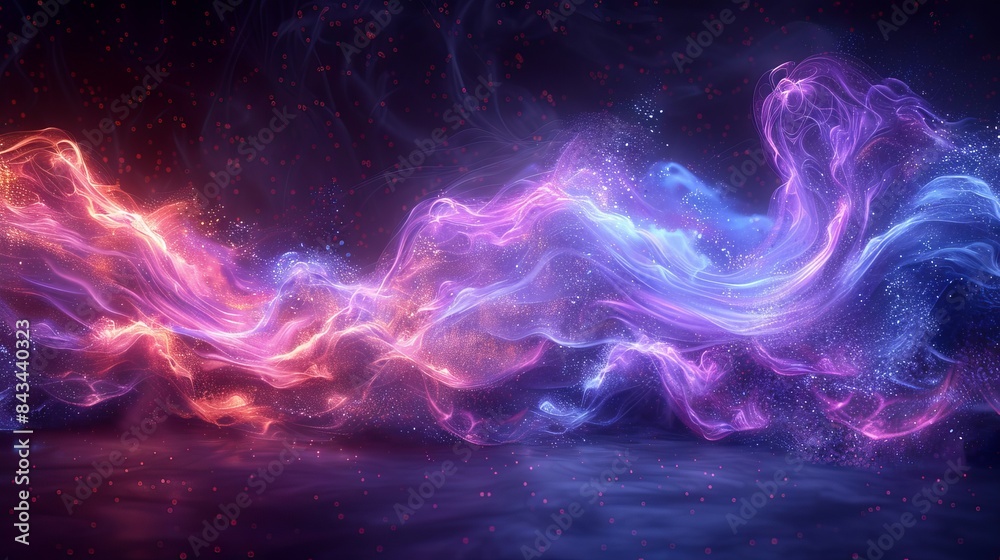 This animated 3D illustration features a magic swirl on a black ...