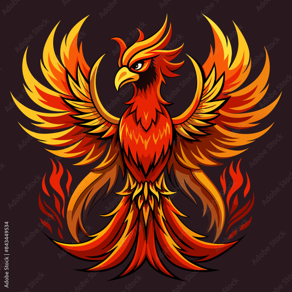 Bold Stylized Design of a Phoenix Illustration for Dynamic Art Projects ...