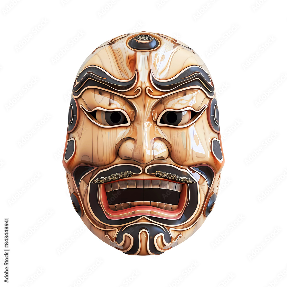 Japanese noh mask on transparent background. Generative ai design art ...