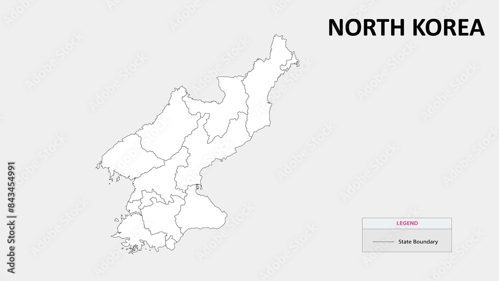 North Korea Map. State map of North Korea. Administrative map of North ...