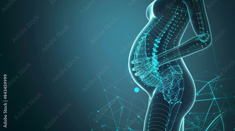 Augmented maternal health implants theme side view demonstrating ...