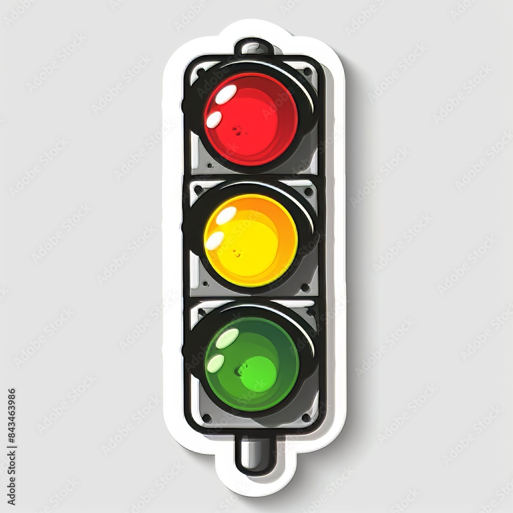 Traffic Light Sticker With Green, Yellow, and Red Lights: A Close-Up ...