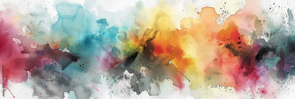 Abstract Watercolor Art With Layered Colors, In Rich Earth Tones ...