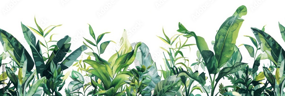 Fresh green plant leaves border design - A fresh and clean plant leaves ...