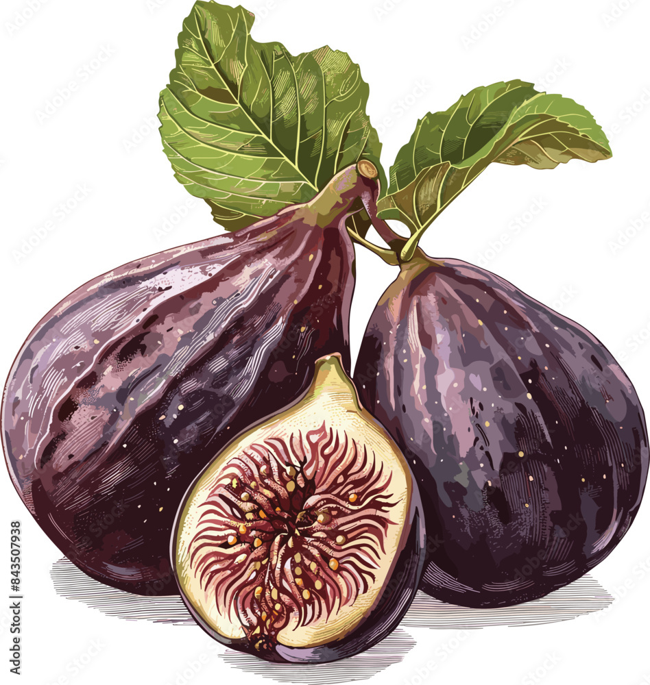 Old botanical vector illustration of a fig fruit isolated on ...