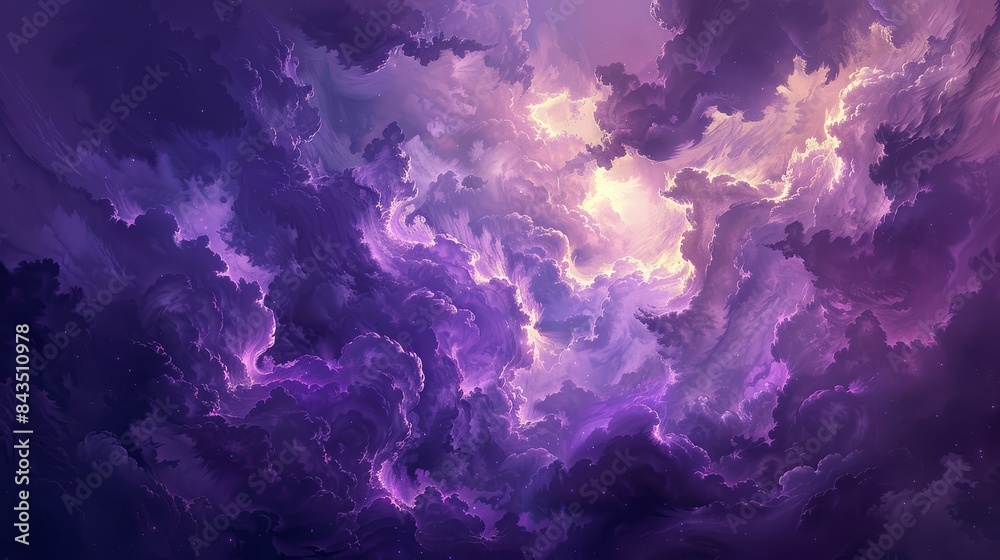 Surreal purple cloudscape digital art - Digitally created vibrant ...