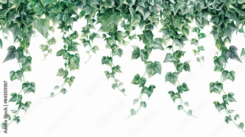 Dense ivy overhang on white backdrop - Lush green ivy leaves hanging ...