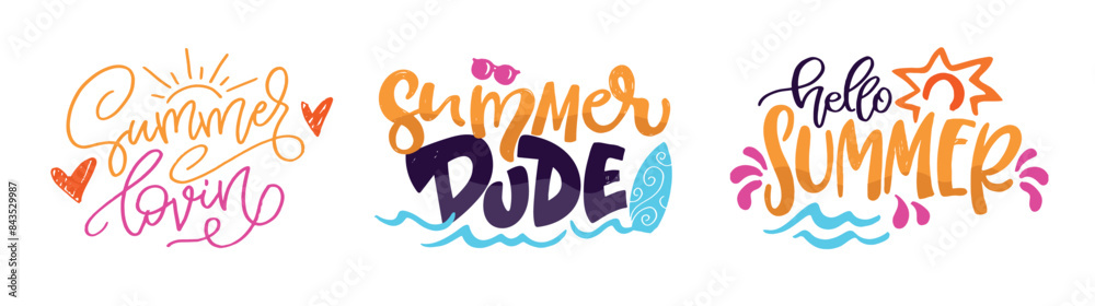 Cute hand drawn doodle lettering quote about summer, lake, ocean ...