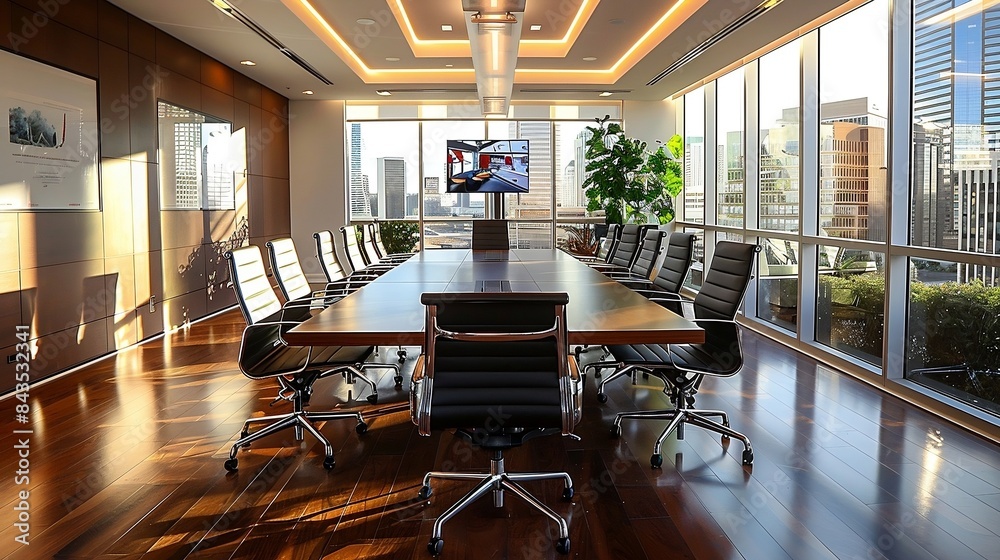 inside a boardroom of a law firm, professional setting, natural ...