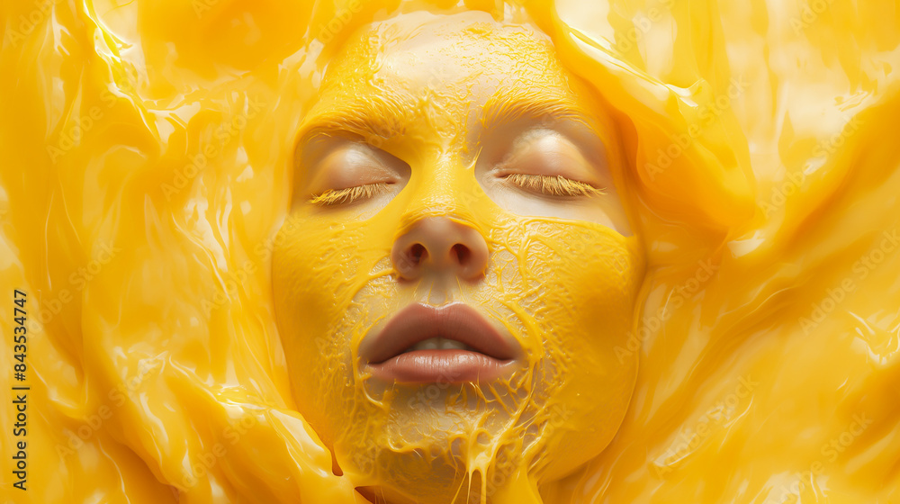 Mental Health Concept, Woman's Face, Drowning. Burnout, Depression ...