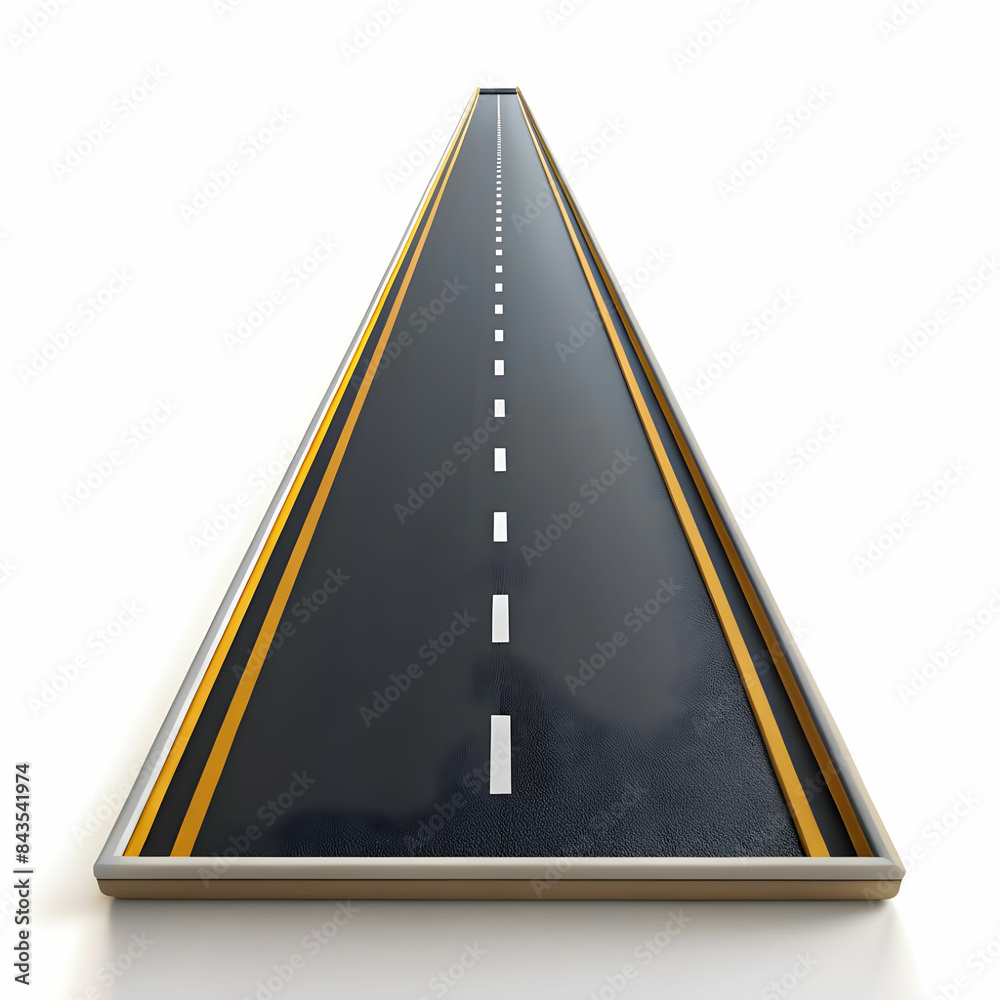 3d road isolated. 3D illustration of isometric piece of road with soil ...