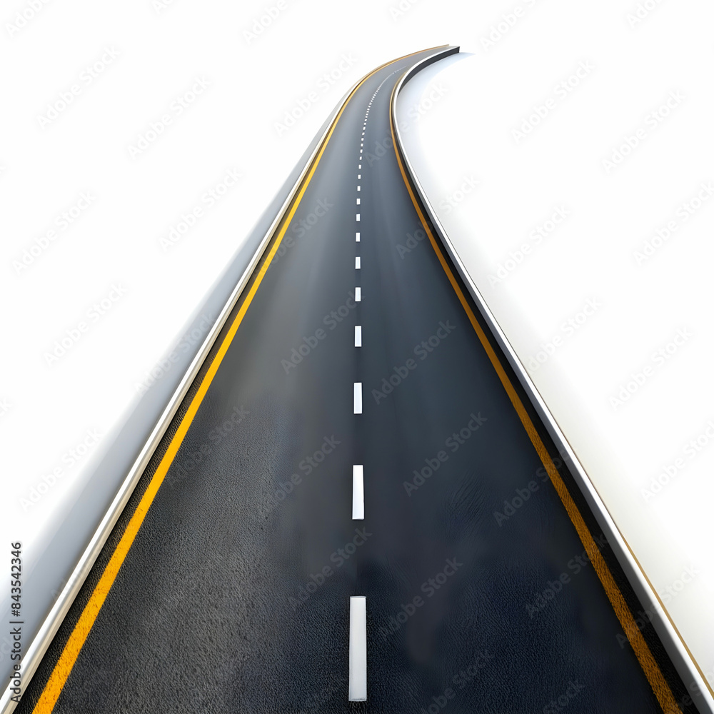 3d road isolated. 3D illustration of isometric piece of road with soil ...