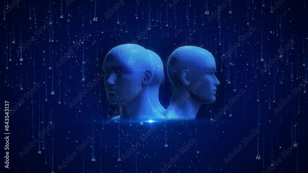 AI controls global network. Robot hand point Earth cyber space. Robotic ...