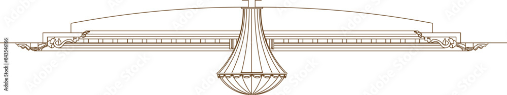Vector silhouette illustration sketch of vintage classic old roof ...