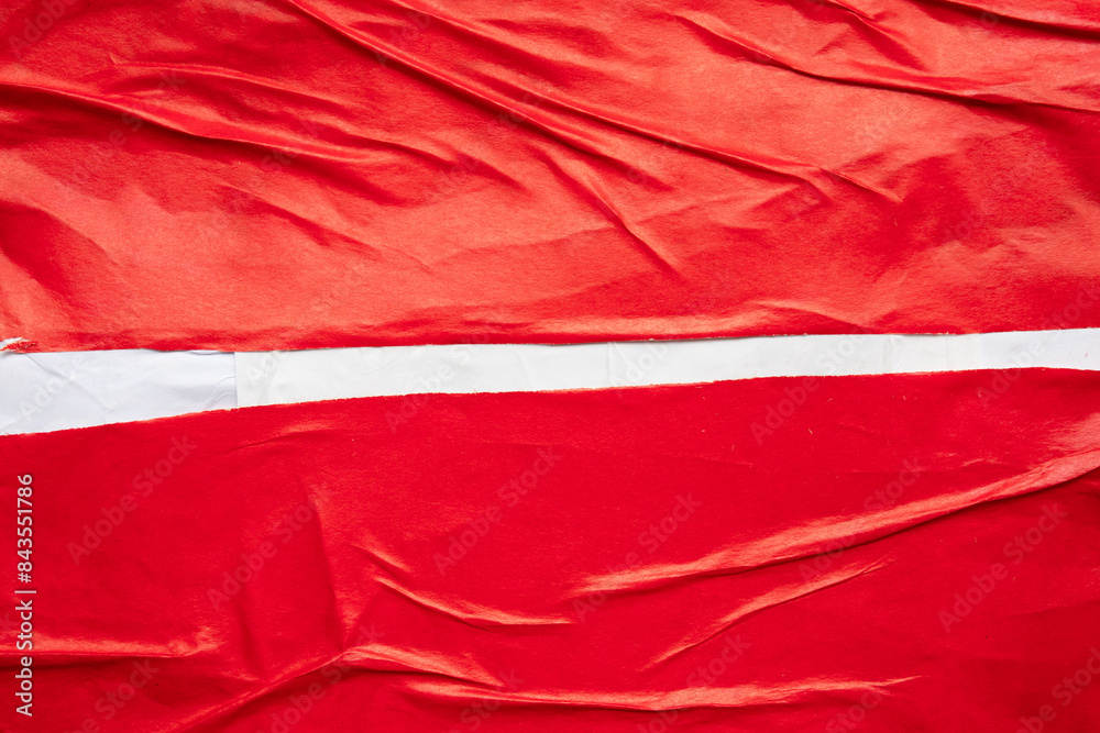 Blank red crumpled and creased paper poster texture background Stock ...