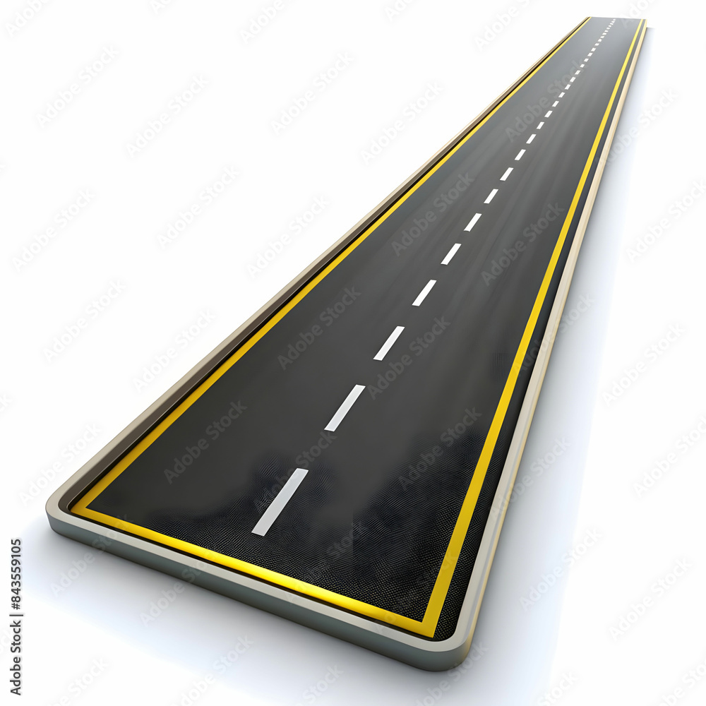 3d road isolated. 3D illustration of isometric piece of road with soil ...