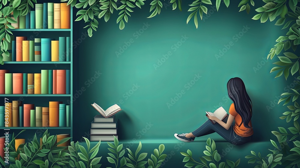 The concept of learning and reading books. Isometric flat design for ...