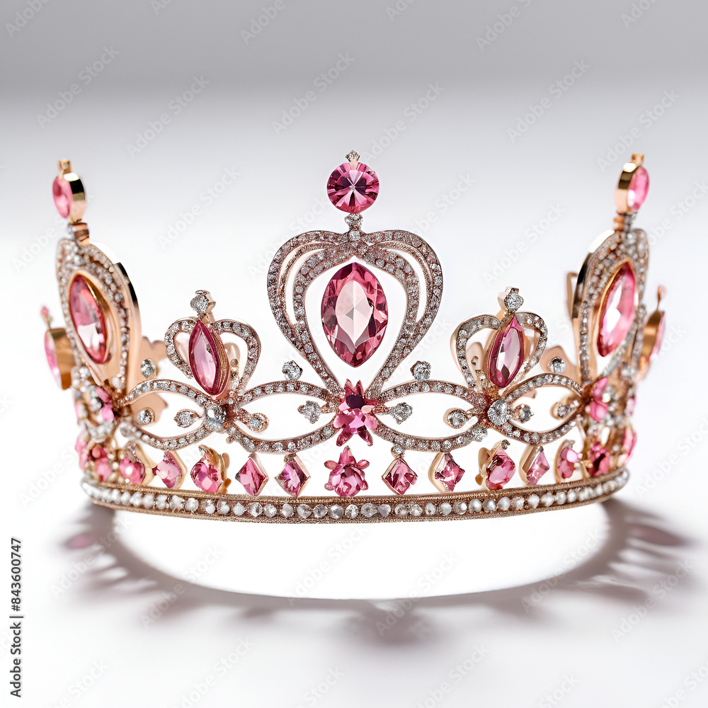 princess crown, royal crown, pink crystal princess crown, rhinestone ...