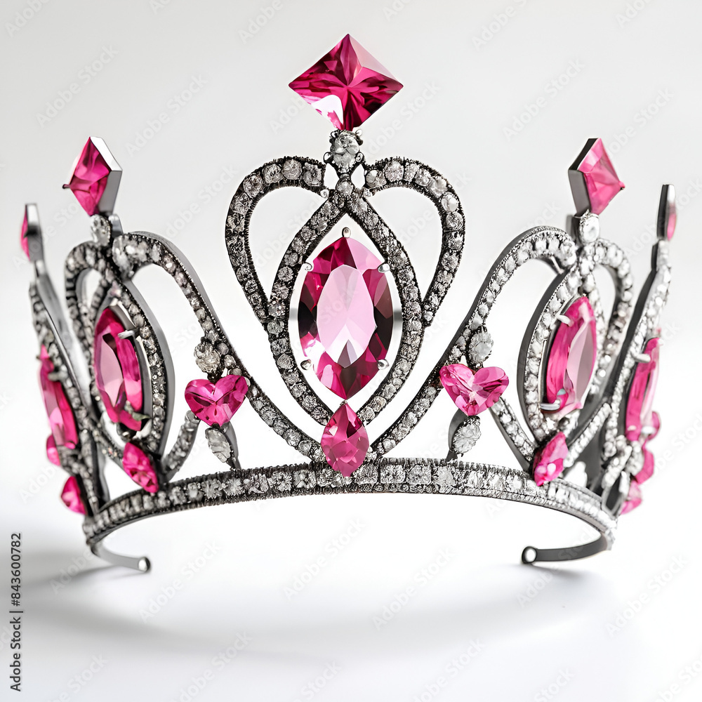 princess crown, royal crown, pink crystal princess crown, rhinestone ...