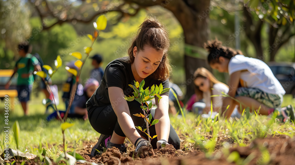 people of all ages and backgrounds coming together to plant trees ...