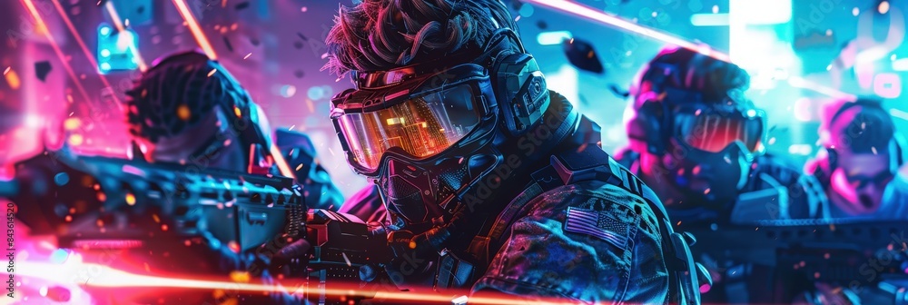 An action-packed poster for an upcoming laser tag tournament featuring ...