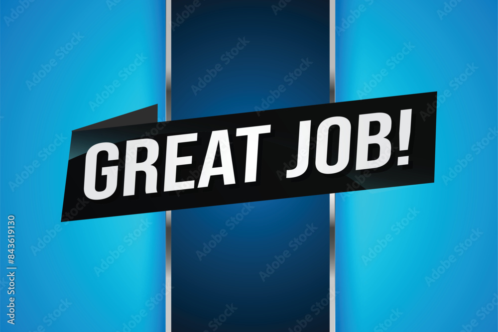 Great job word concept vector illustration with 3d lines style for ...
