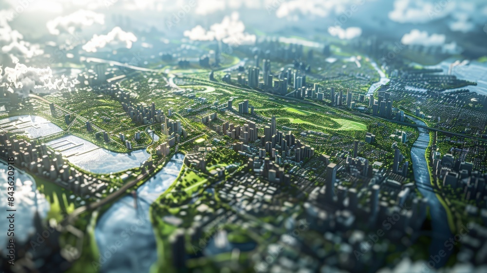 A detailed technical schema revealing the urban architectural layout ...