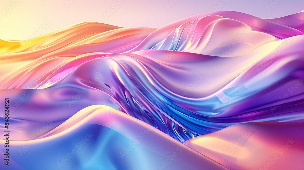 Fluid Motion 3D Shapes with Sinuous Lines on Cool Gradient Stock ...