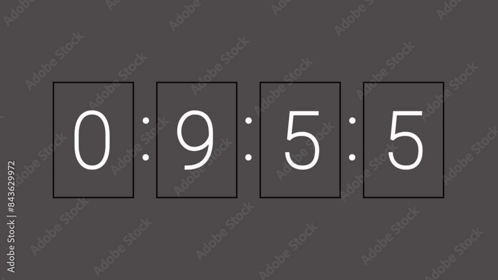 10 minutes countdown, timer gray background white text digital clock ...