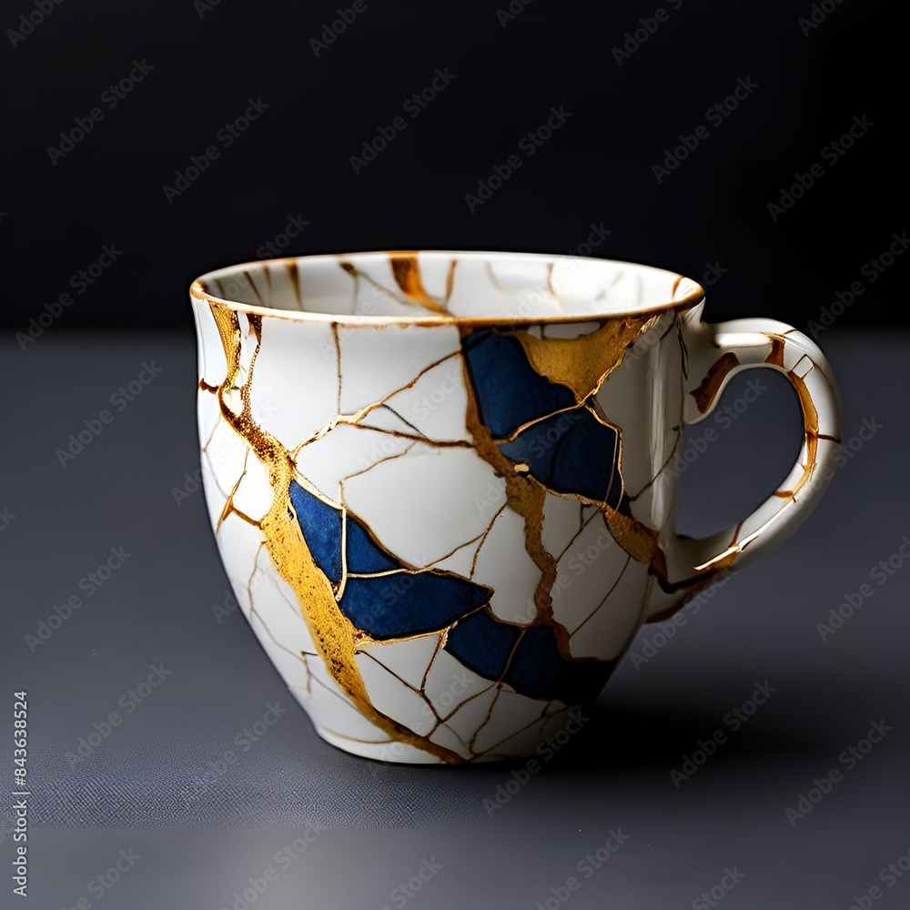 Elegant kintsugi coffee cup: a symbol of resilience and beauty ...