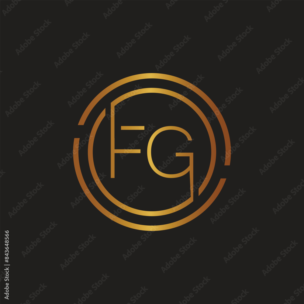 Luxury letter FG logo design.Royal premium letter FG logo design vector ...
