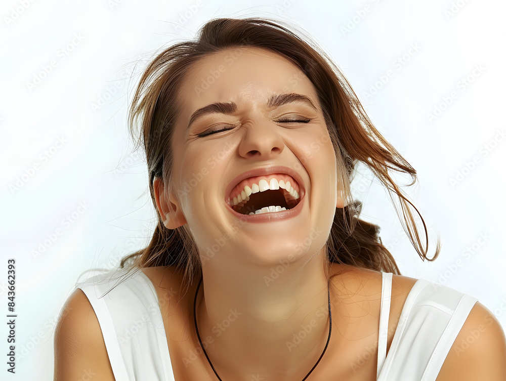 Expresiones para web stock - Chica risa sonriente expresión Stock Photo ...