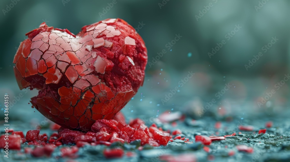 Stunning visual metaphor of a shattered heart representing the ...