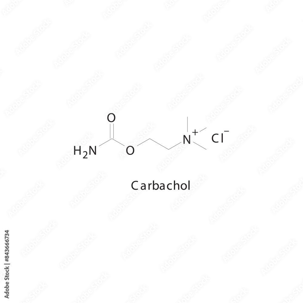 Carbachol flat skeletal molecular structure Nicotinic acetylcholine ...