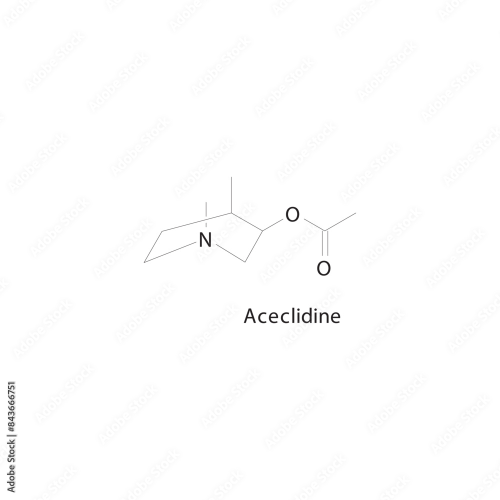 Aceclidine flat skeletal molecular structure Muscarinic acetylcholine ...