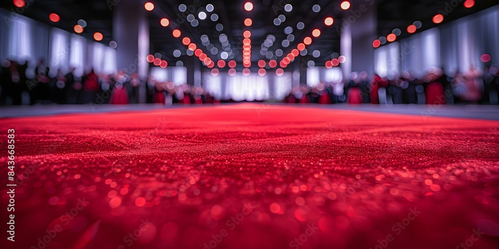 Red carpet set up for celebrities at glamorous event with paparazzi ...