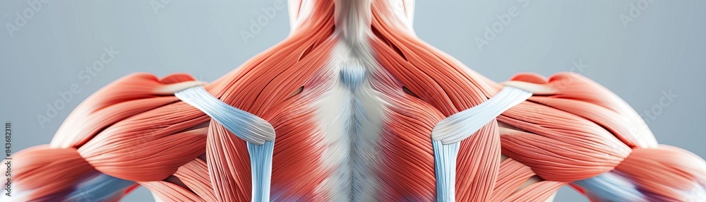 Causes of shoulder tension flat design front view muscle anatomy ...