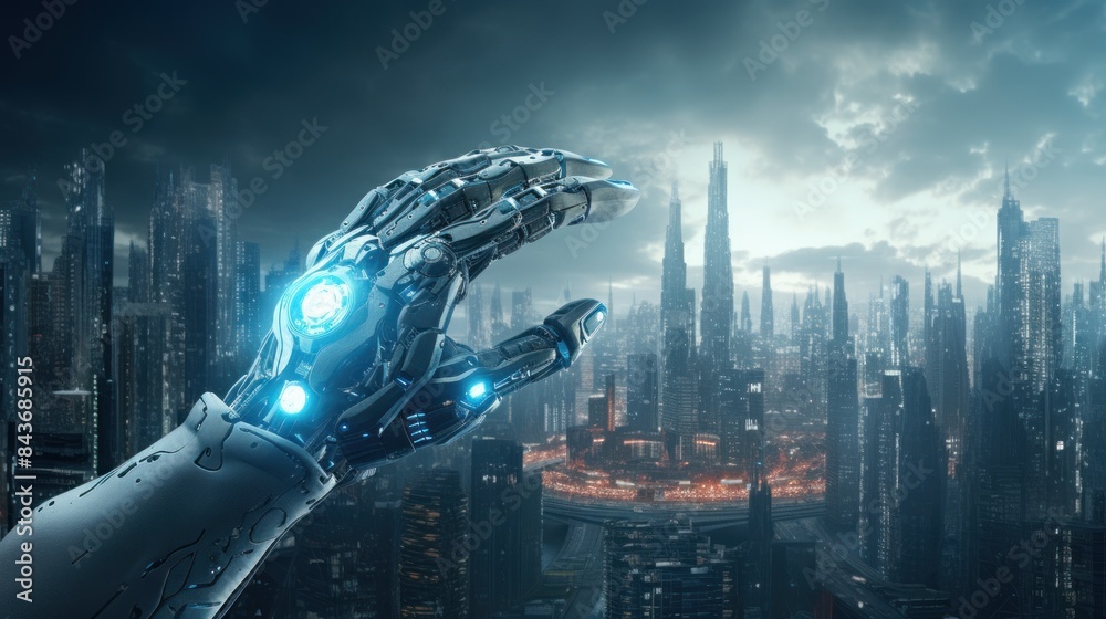 Background design including AI and robot futuristic theme. Stock ...