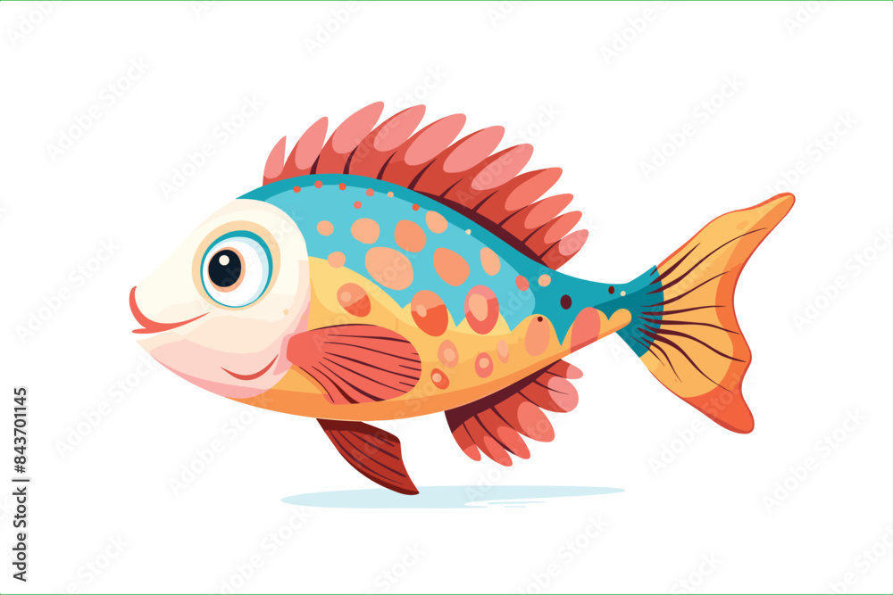 Isolated Cute Nemo Fish Cartoon Vector Illustration. Cute fish cartoon ...