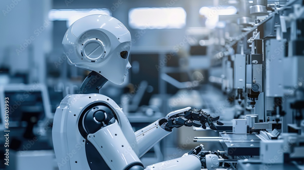 Automated manufacturing, robotics, AI technology, industrial ...