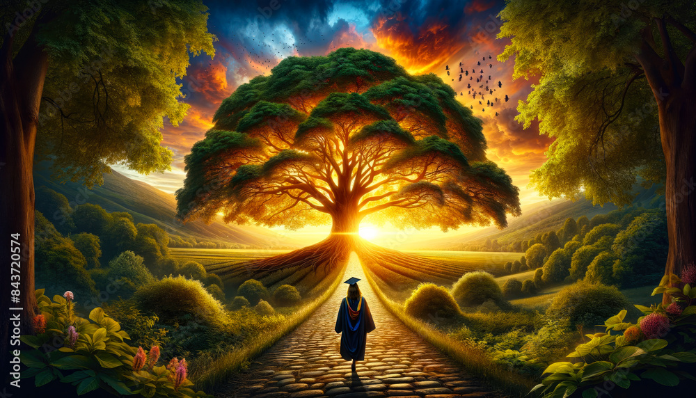Graduation Journey: Path to Bright Future and Success - Symbolic ...